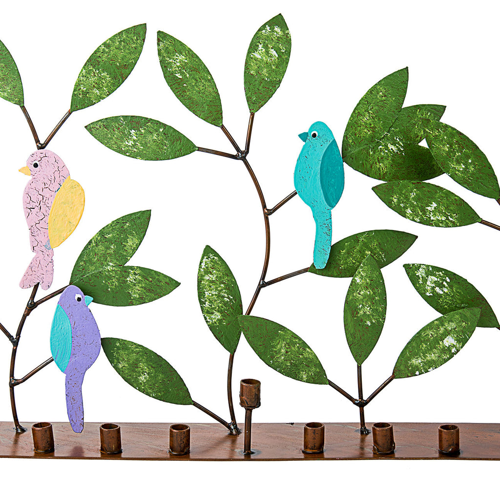 Metal Bird Menorah – Judaica Square